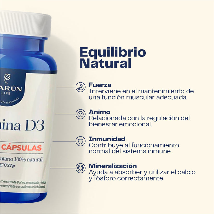 Vitamina D3 800 UI 60 Cápsulas