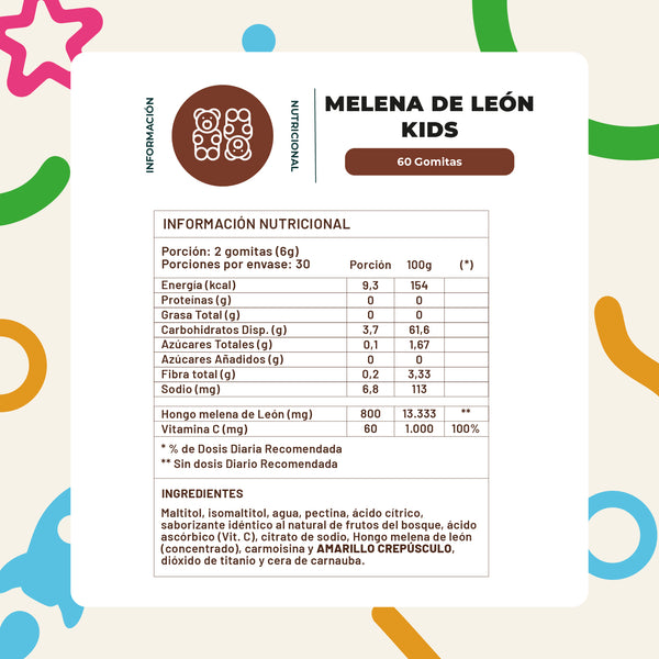 Melena de León KIDS (Para niños) 60 Gomitas - Karun Life